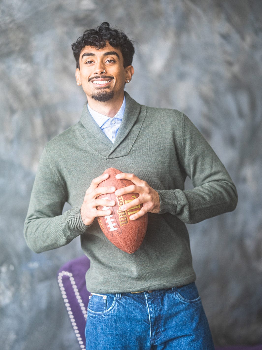 Olive Green Merino Shawl Collar Sweater – Anatoly & Sons